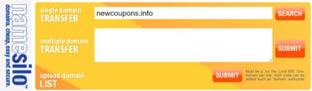 NameSilo 10% off discount for domain transfers
