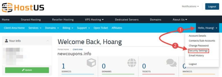HostUs Two-Factor Authentication - How Enable It on Your Account
