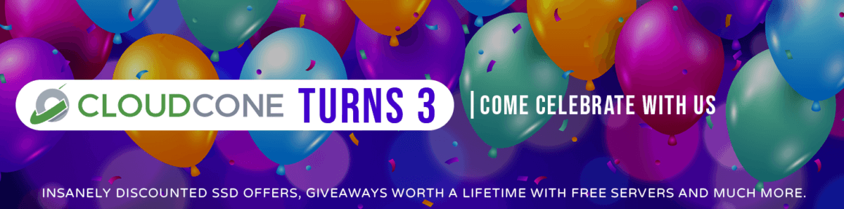 CloudCone 3rd Birthday Sales - 2GB KVM VPS For $2.99