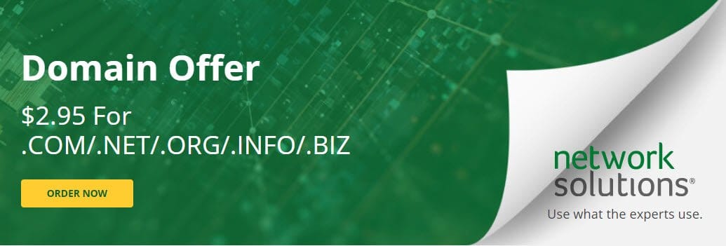 $2.95 Network Solutions Domain Offer - Including .Com/.Net